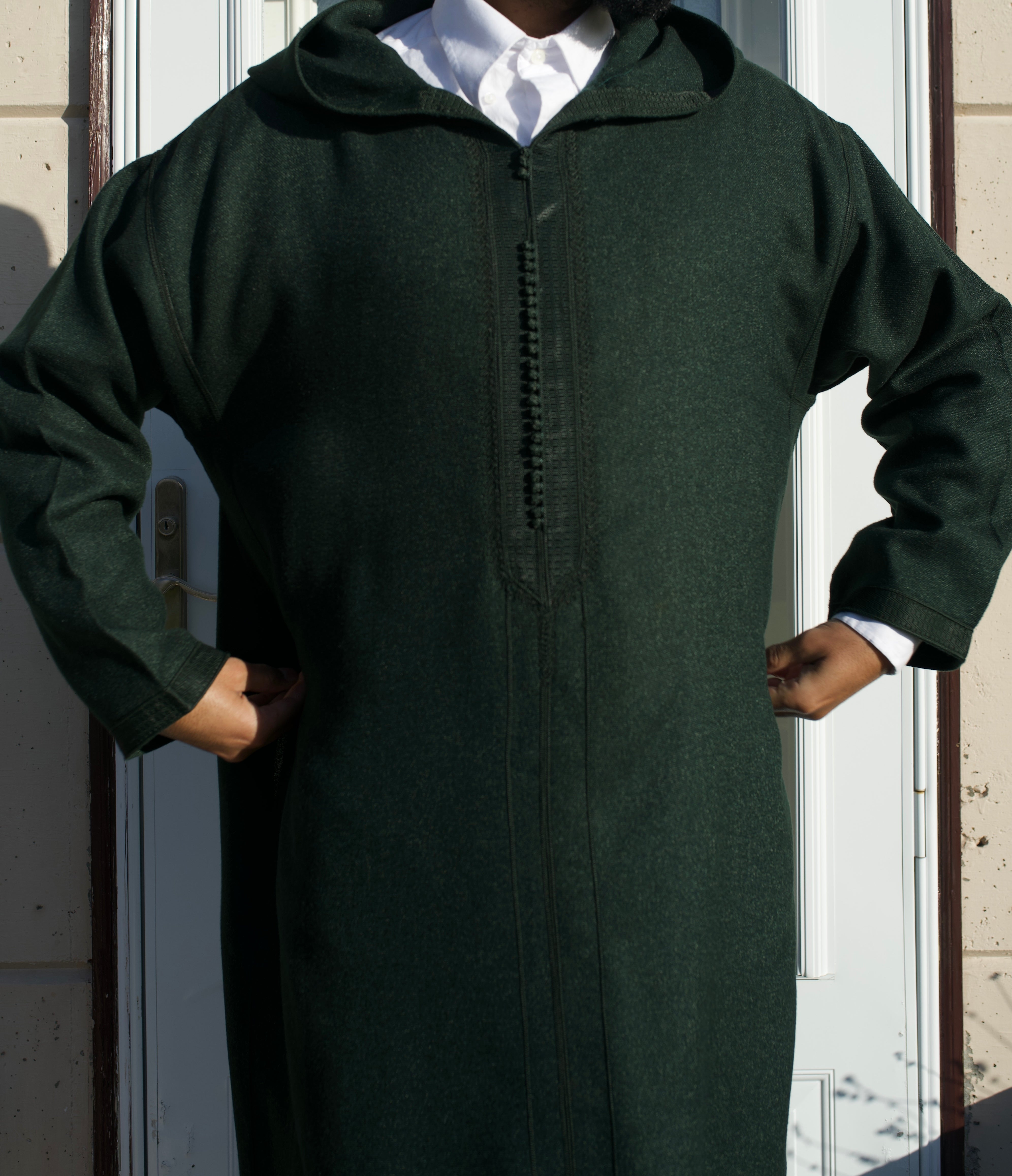 Mens Moroccan Winter Djellaba with Hood | Caftan Wedding Dress – almunaa